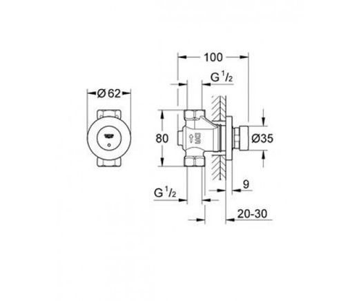 Смеситель для душа GROHE Euroeco CT (36267000)